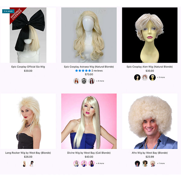 Blonde Colored Wigs at Embellish FX