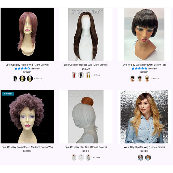 Brown Colored Wigs at Embellish FX