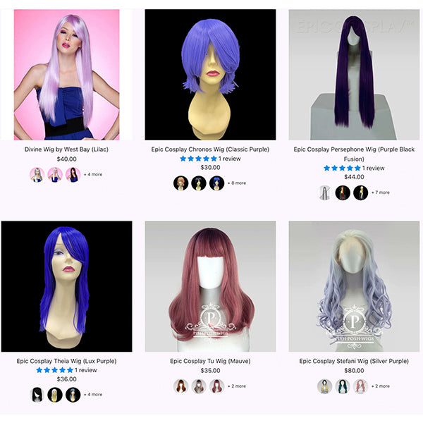 Purple Colored Wigs at Embellish FX